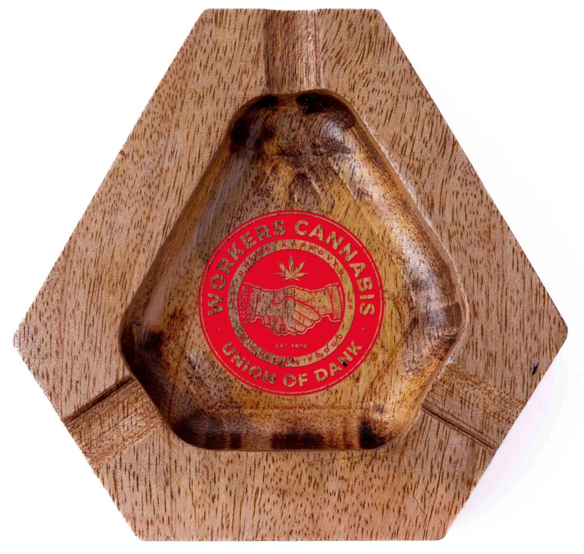 Triangle Wood Ashtrays Customized with Your Logo or Art
