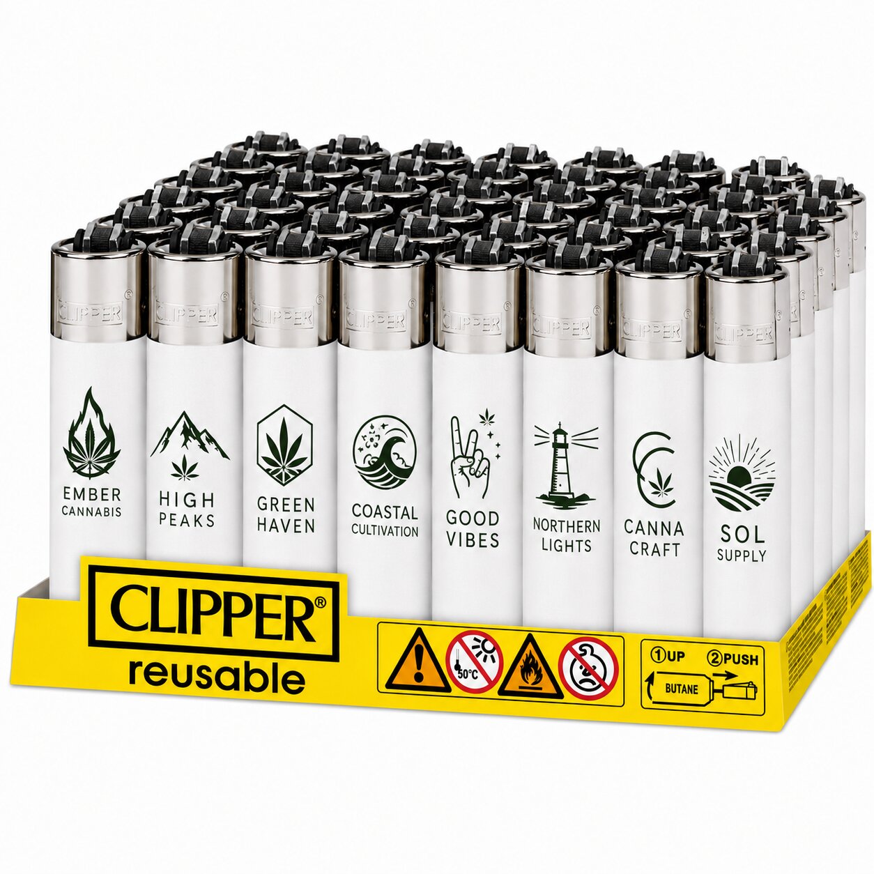 Clipper Refillable Lighters Branded with Your Logo or Line of Text